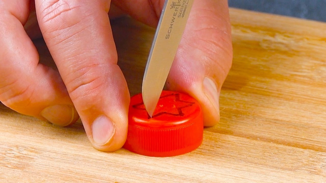 Cut A Star Out Of The Bottle Cap | Trick For Making A Super Cool Treat ...