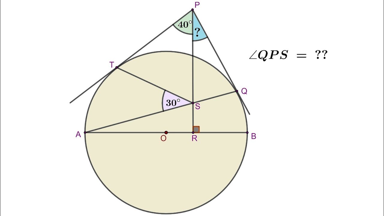 Find ∠QPS.|| Angle chasing problem || 9th grade Geometry || Circle ...