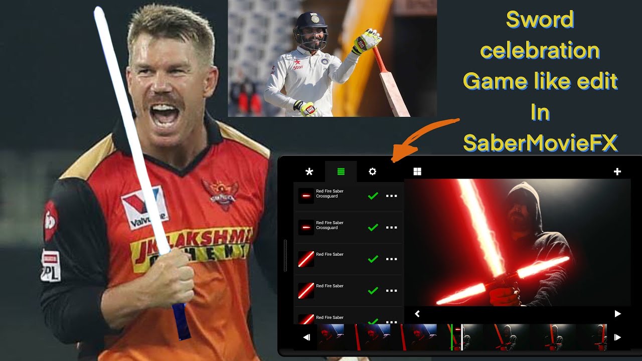 Jadeja sword celebration by David Warner game like animation edited in ...