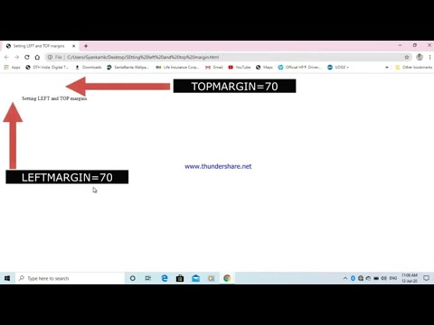 How to set margins and paragraph alignment in web page by HTML ...