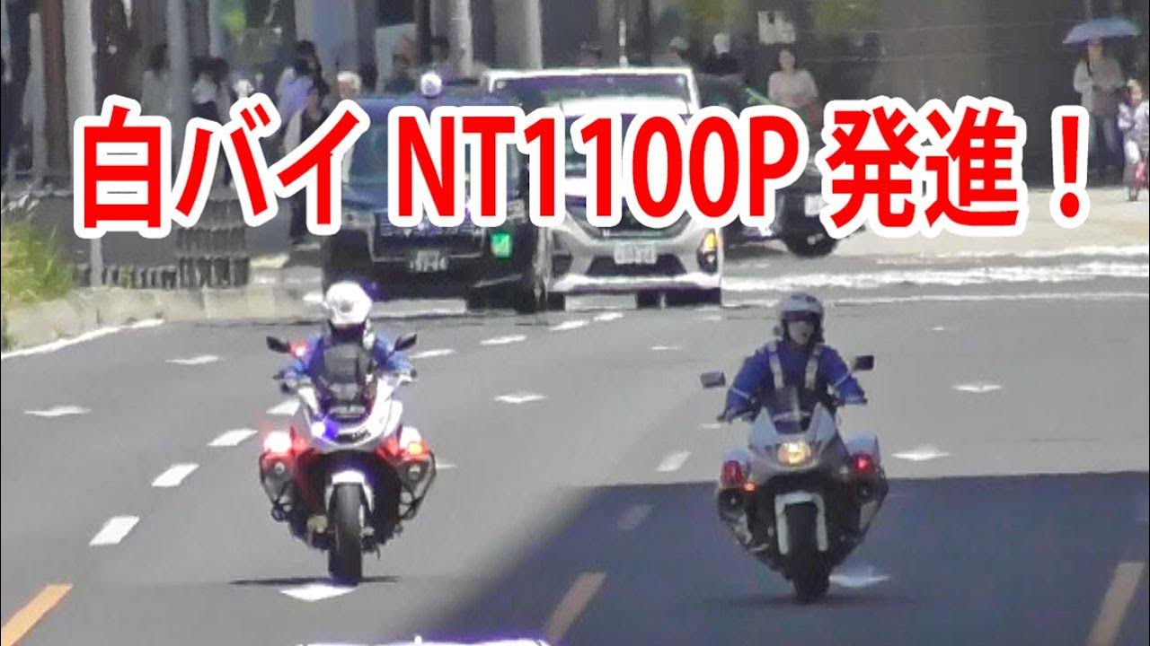 並ぶの嫌なの？直進レーンから左折し、新型白バイ「NT1100P」に緊急走行で検挙されるレンタカーとタクシー - YouTube