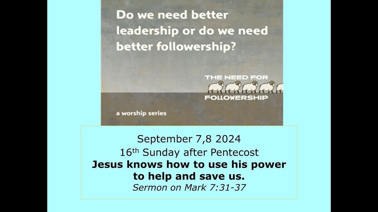 Sunday Sept 08 2024 Mark 7 31 to 37 - YouTube