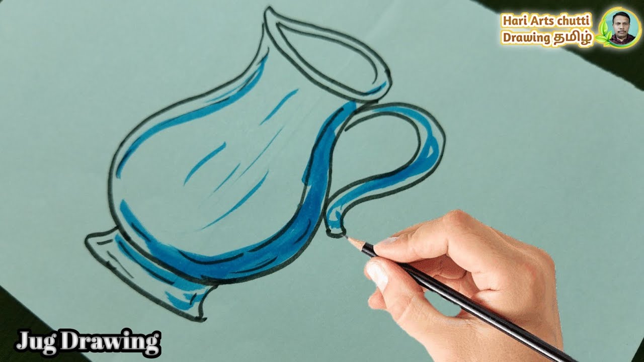 Jug Drawing | simple jug drawing | jug picture | easy draw a jug ...