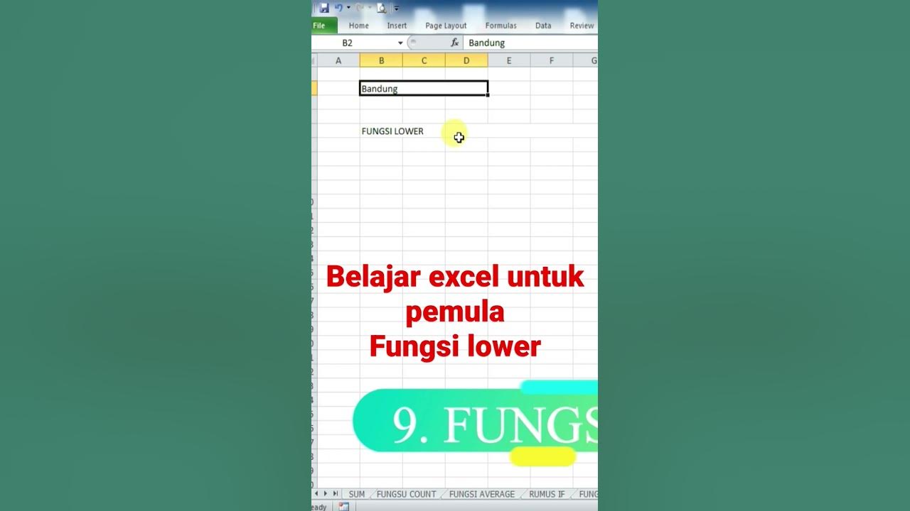 tutorial excel pemula, auto bisa excel, rumus excel lower#shorts #belajarexcel #rumusexcel - YouTube