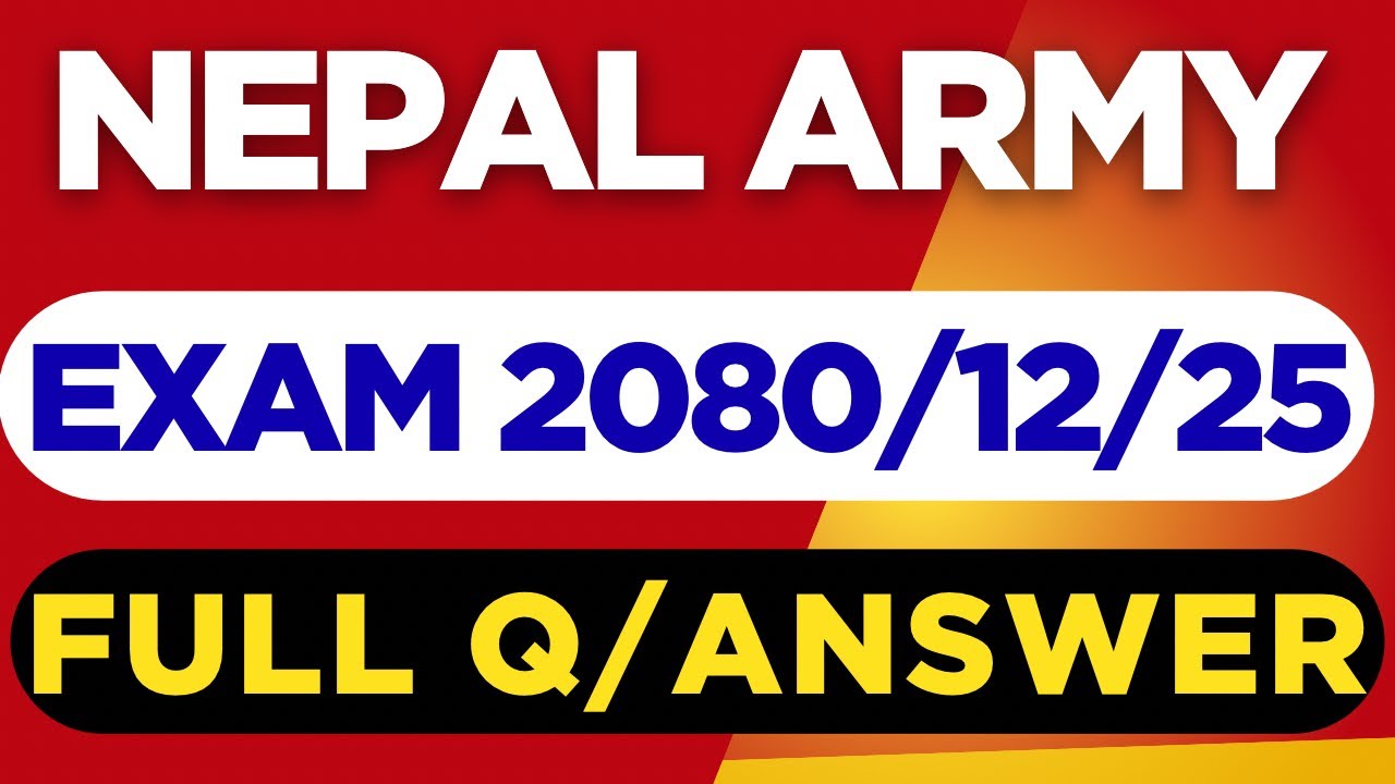 Nepal army model question 2081 / Nepal army exam paper 2080 / Nepal ...