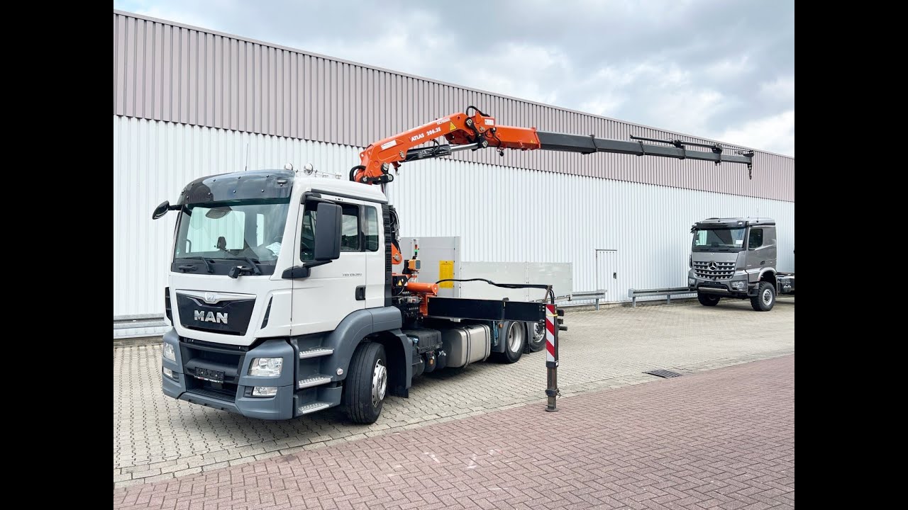 MAN TGS 26.360 6x2-4 BL, Lenk-/Lift, Kran Atlas AK 206.3E A5, Funk ...