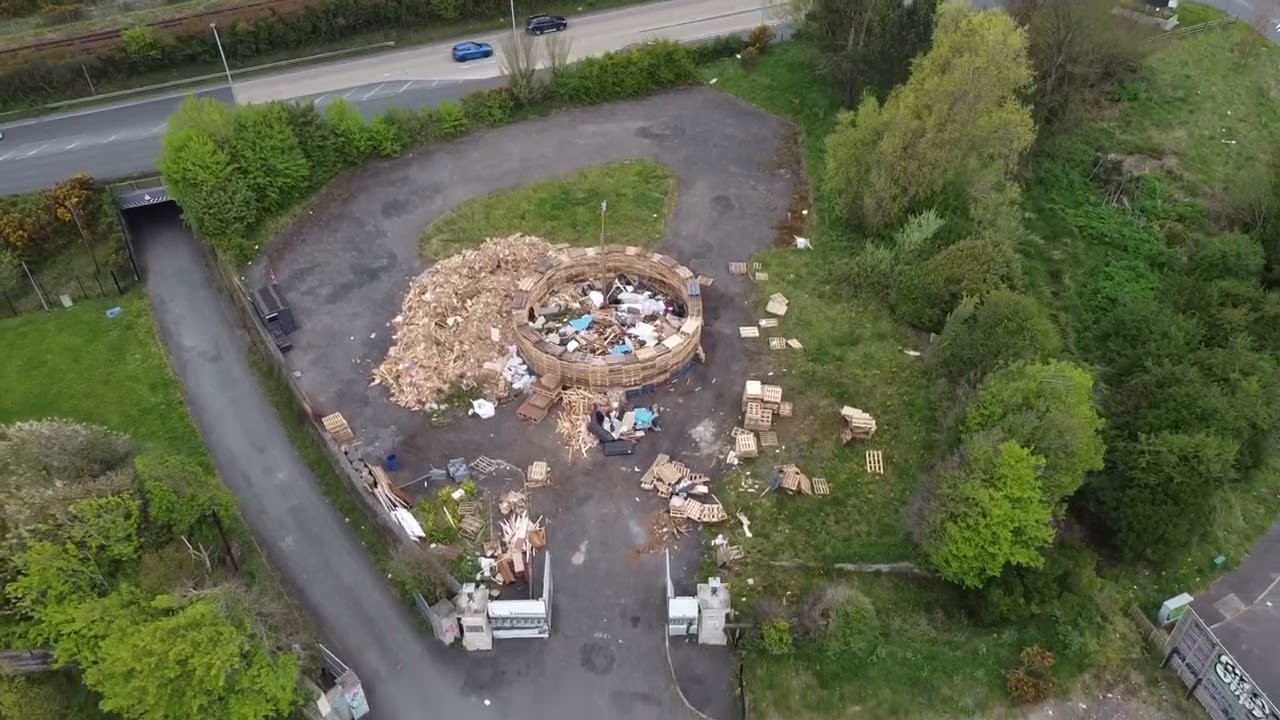 Edenderry bonfire in progress - drone video footage - YouTube
