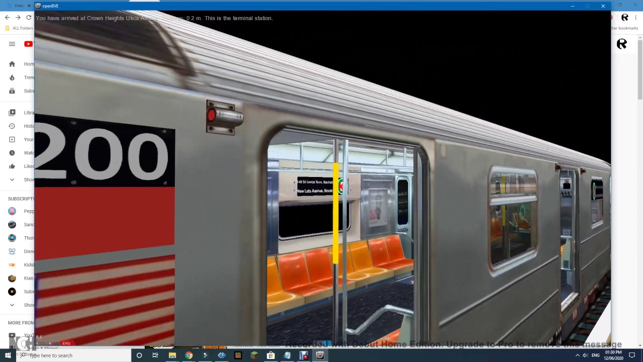 OpenBVE 2020: Northbound 3 Shuttle to Crown Heights-Utica Avenue (R62A ...