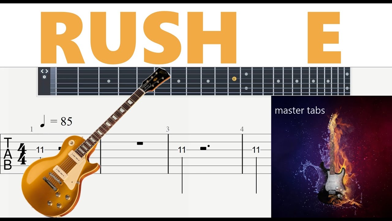 #RUSH E#ANDREW WRANGELL# |Guitar Tab| TUTORIAL#Mastertabs# ...