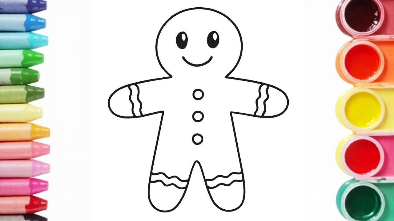 How to Draw a Gingerbread Man | Christmas Drawing for Kids - YouTube