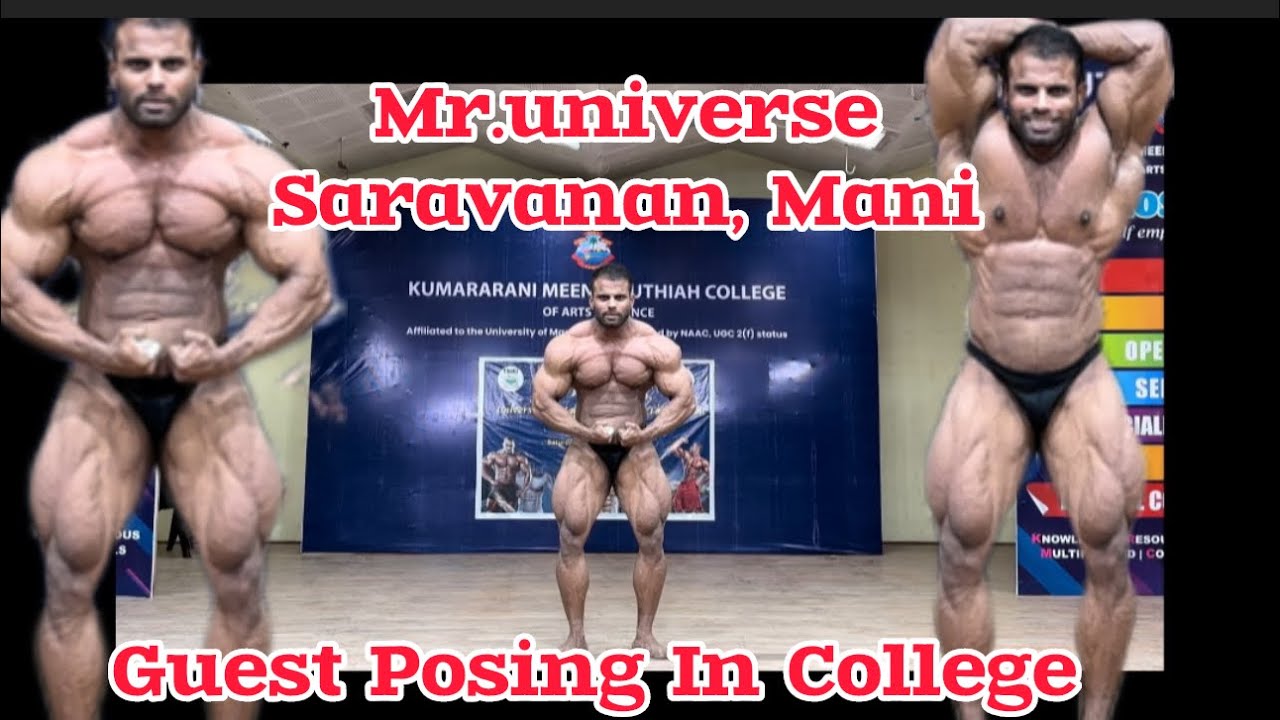 Mr.Universe Saravanan Mani Guest Posing In College - YouTube