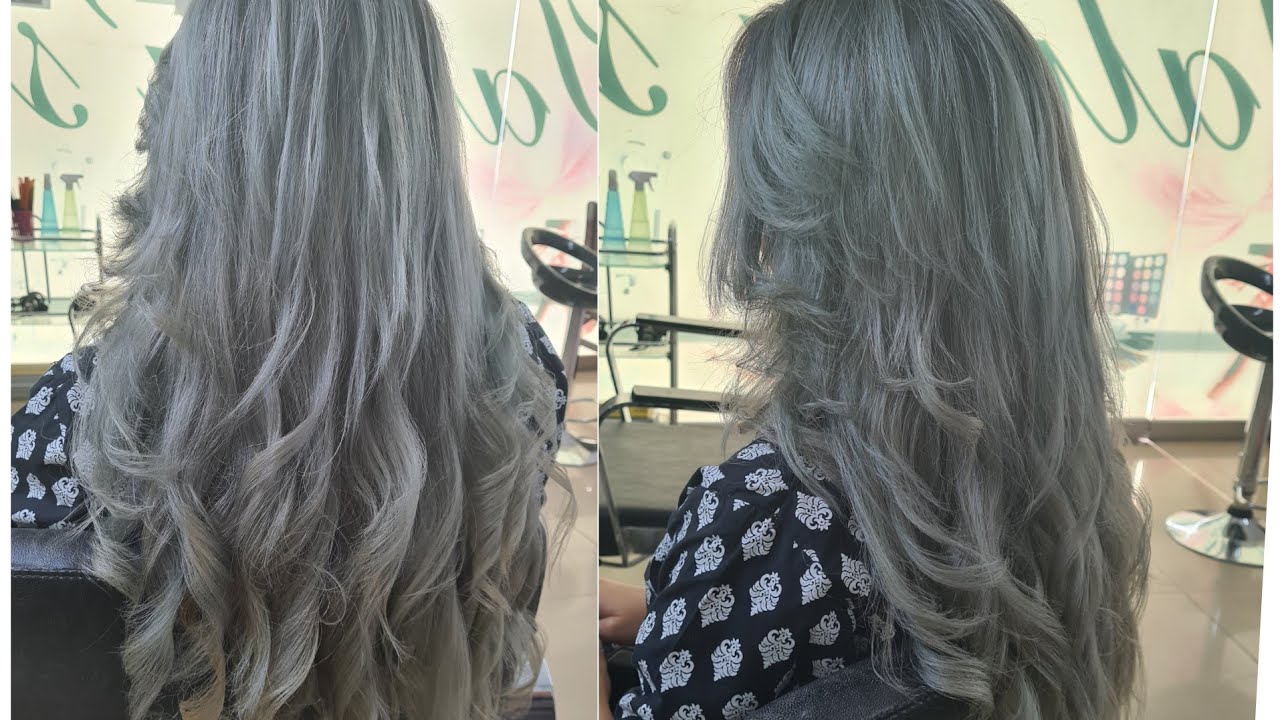 Smoky Grey hair colour tutorial - YouTube