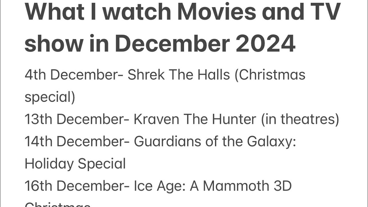 What I Watch Movies and TVs Show in December 2024 - YouTube