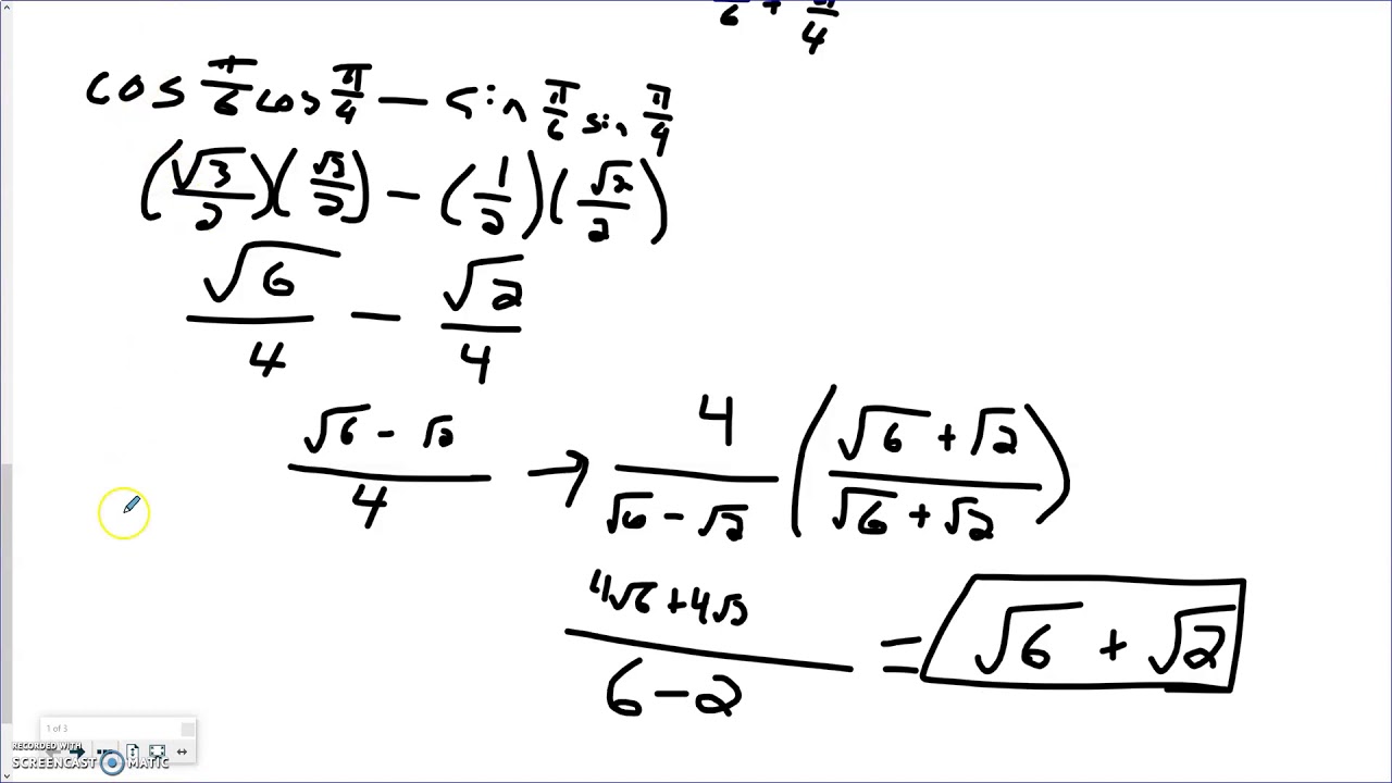 14 5 Sum And Difference Formulas Part 2 YouTube 14 5 Sum And Difference Formulas Part 2 YouTube