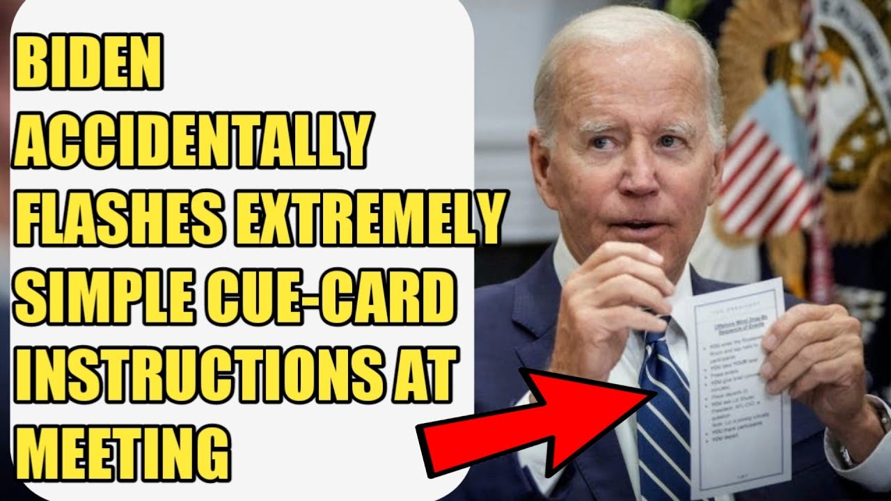 Biden Flashes Extremely Simple Cue Card Instructions At Meeting Youtube