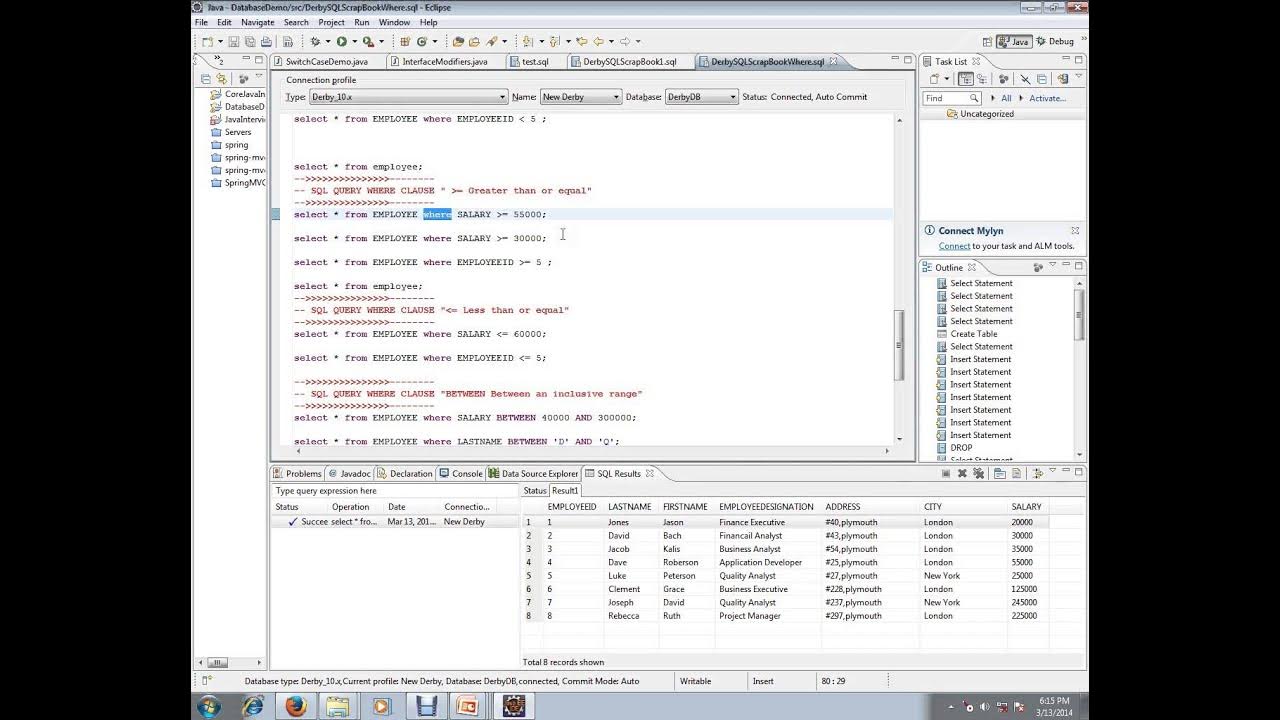 SQL QUERY WHERE CLAUSE GREATER THAN OR EQUAL TO - YouTube