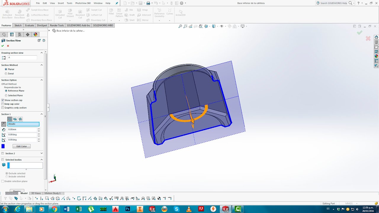 TUTORIAL SOLIDWORKS 2016 - Cafetera parte 1 - YouTube