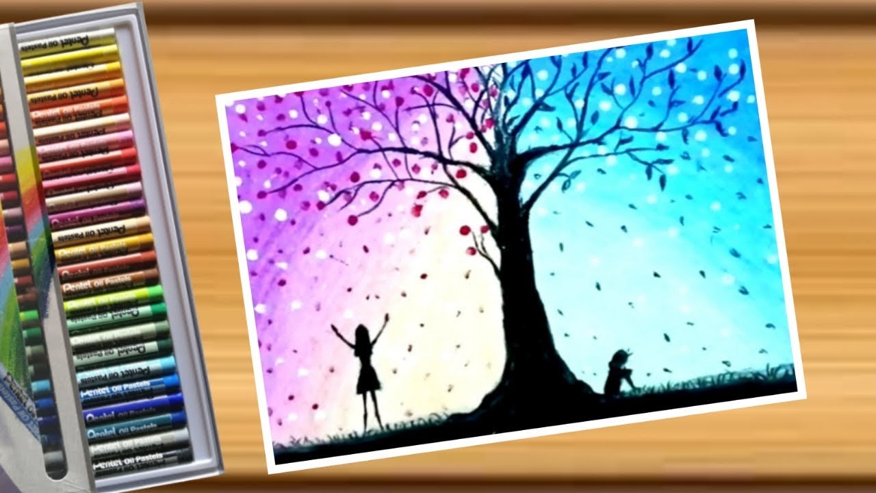 Easy Drawing With Oil Pastel การวาดภาพด้วยสีชอล์คแบบง่ายๆ Youtube