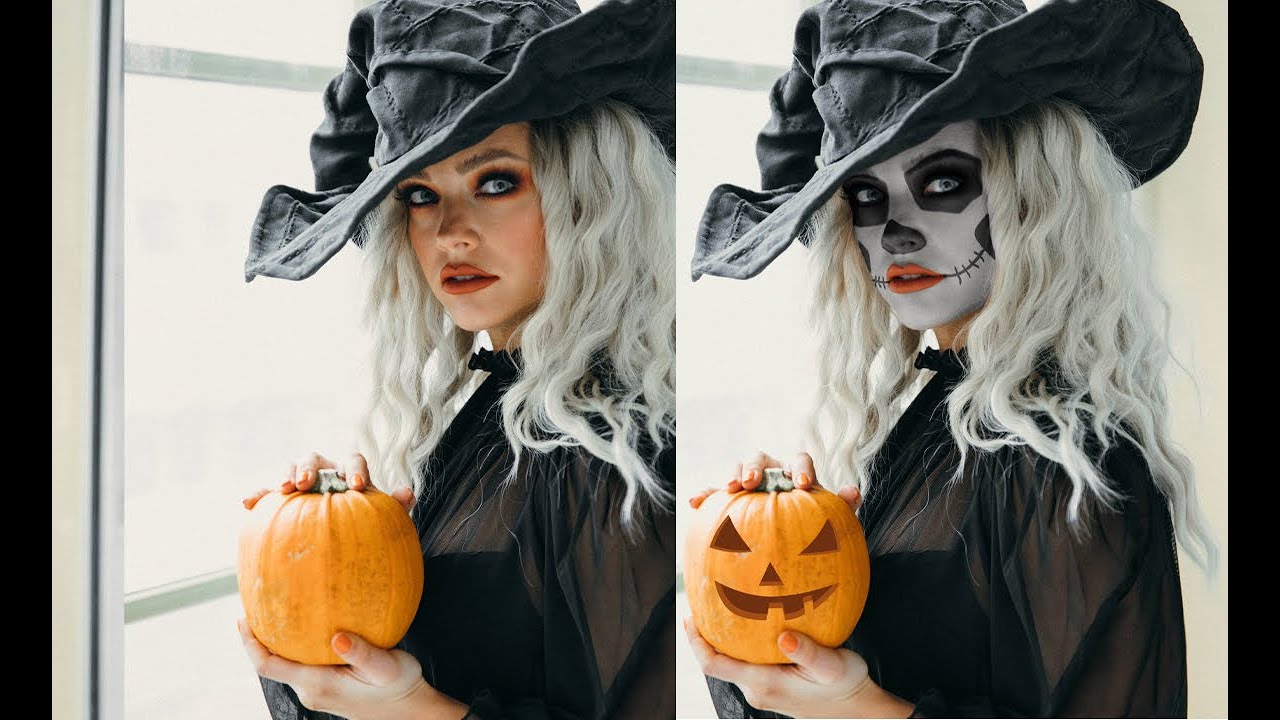 Halloween mask made with Photoshop - YouTube