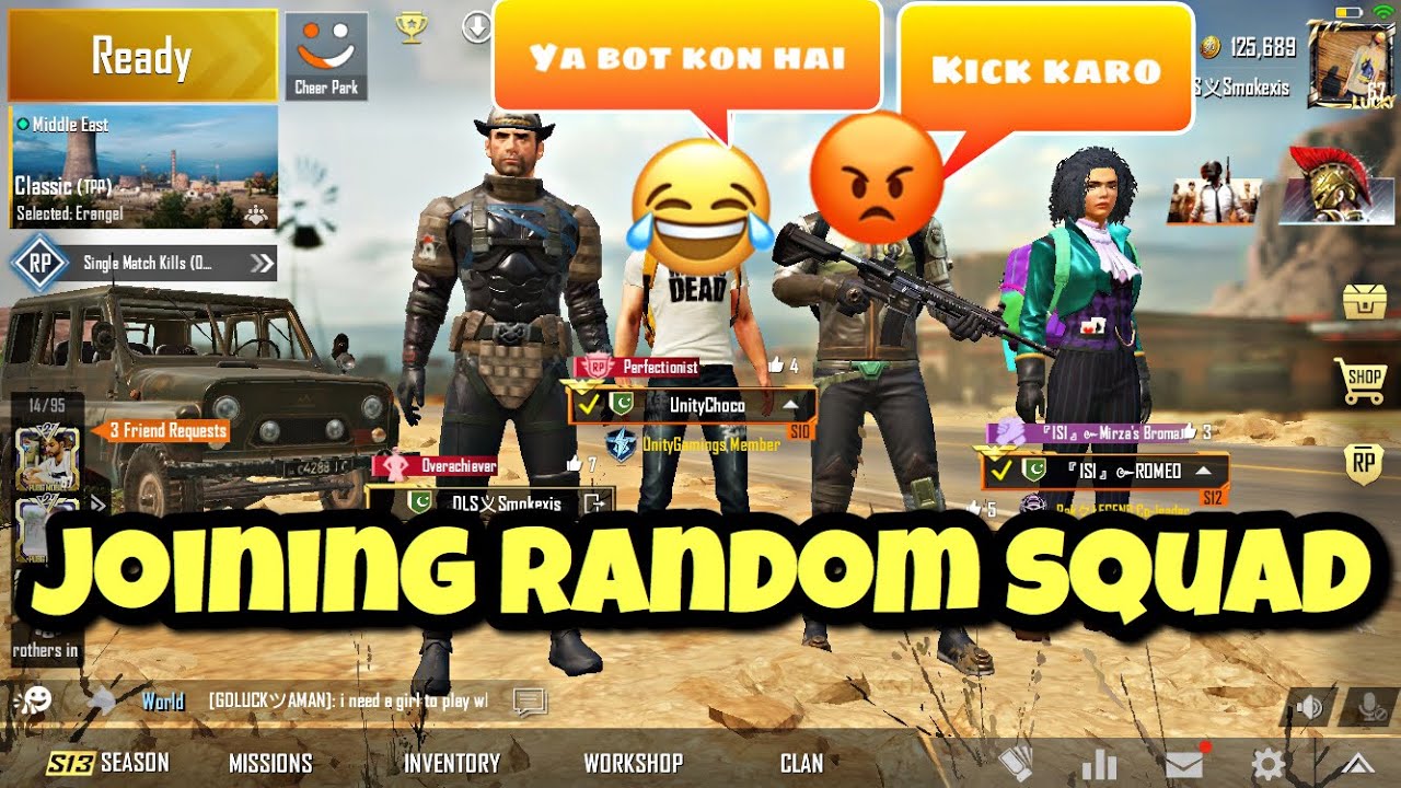 JOINING RANDOM PAKISTANI SQUAD LIKE A BOT😄|SEASON 13|PUBG MOBILE| - YouTube