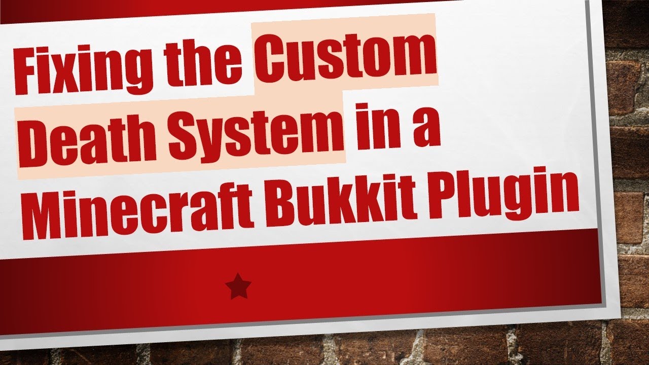 Fixing the Custom Death System in a Minecraft Bukkit Plugin - YouTube