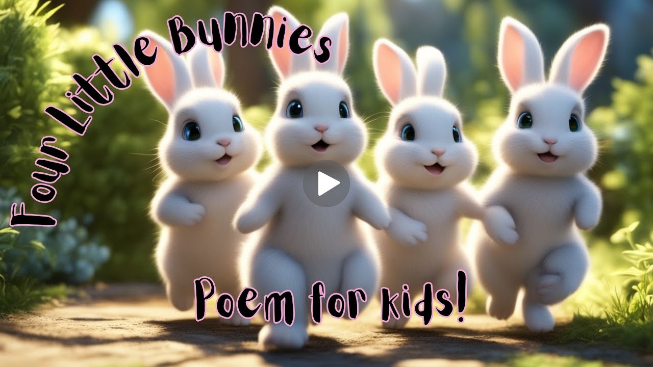 Four Little Bunnies | Cute and Fun Bunny Poem for Kids 🐰🐰🐰🐰 - YouTube