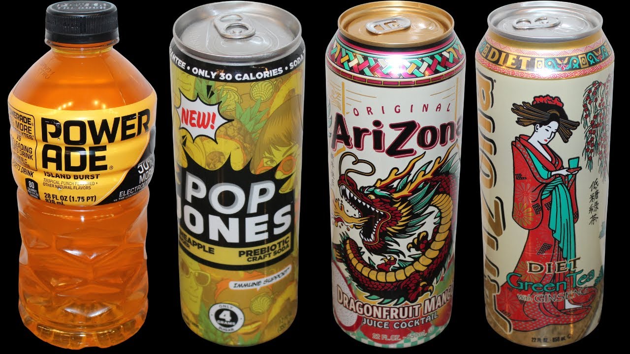 Powerade Island Burst, Pop Jones Pineapple Ginger, Arizona Dragonfruit ...