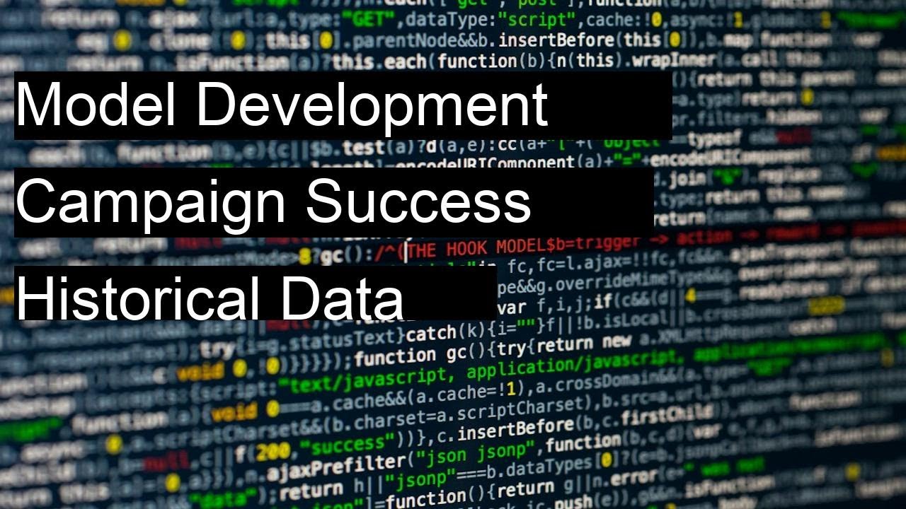 Develop a model to predict the success or failure of a marketing ...