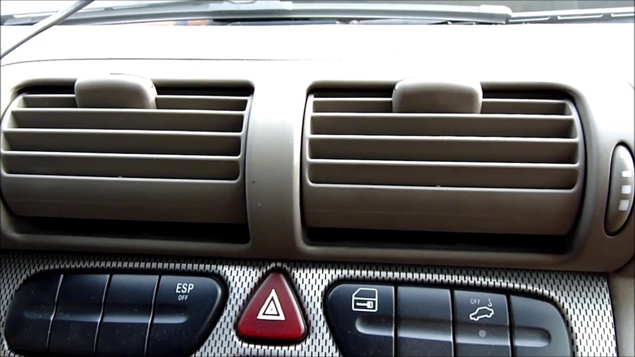 remove top center vents 2004 Mercedes C230 - YouTube