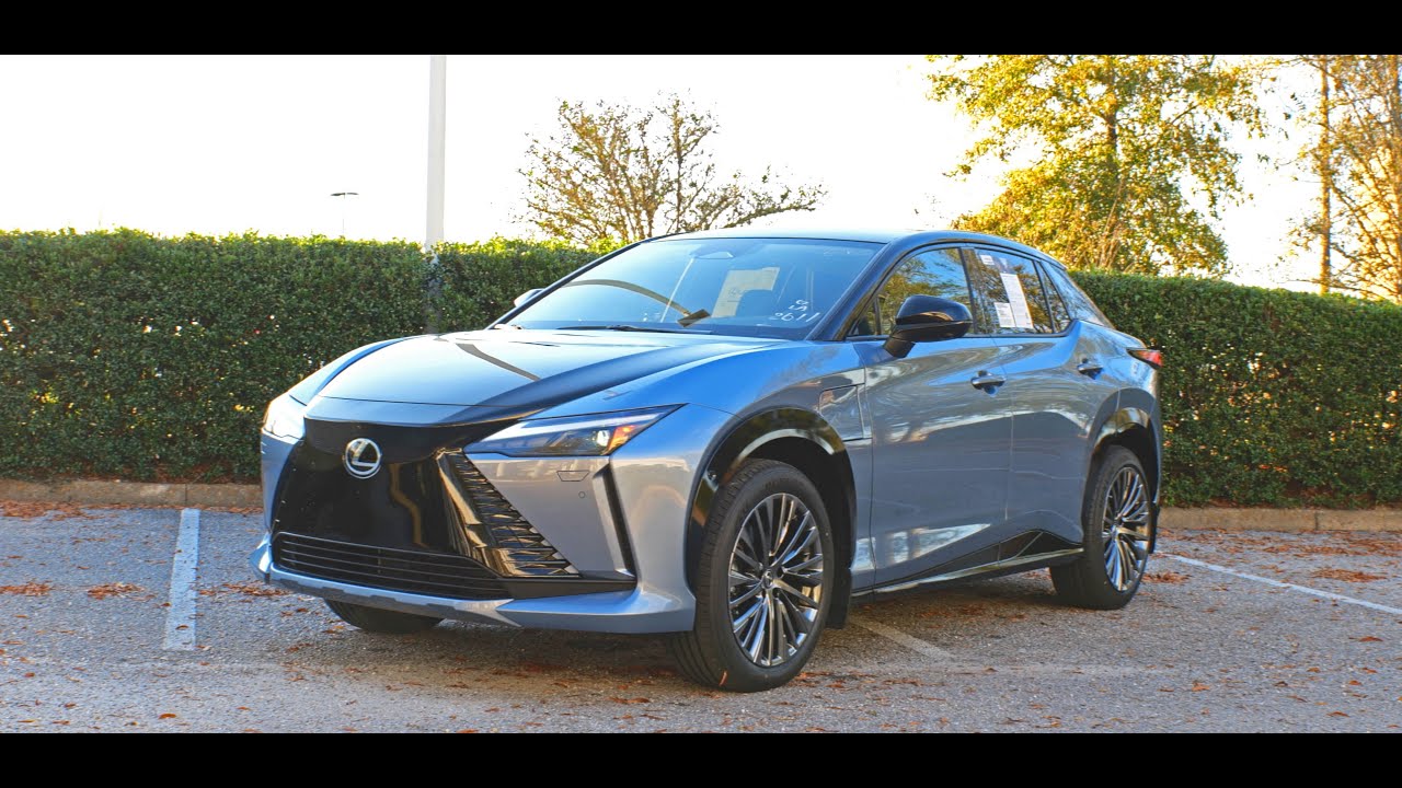 23 LEXUS RZ 450e LUXURY ETHER & BLACK W/ THUNDERSTORM & MACADAMIA ...