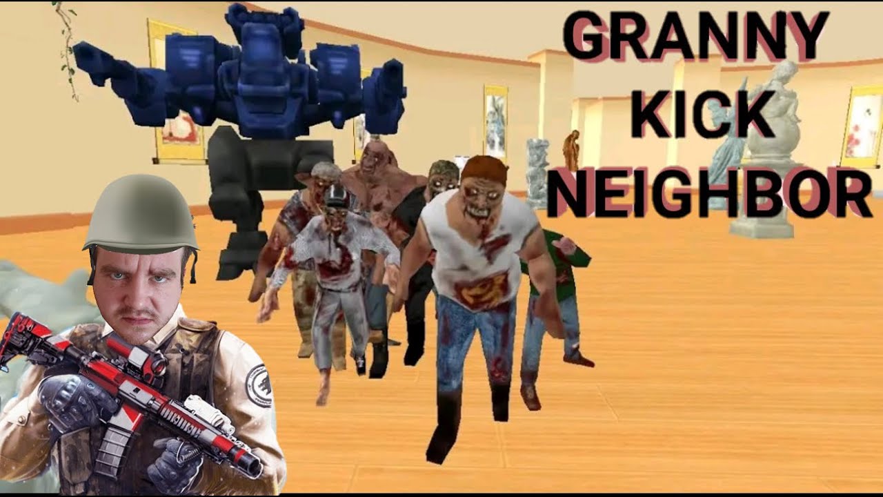 Granny Kick Neighbor:Free FPS 3D Gun Shooting Game! ОБЗОР ИГРЫ - YouTube