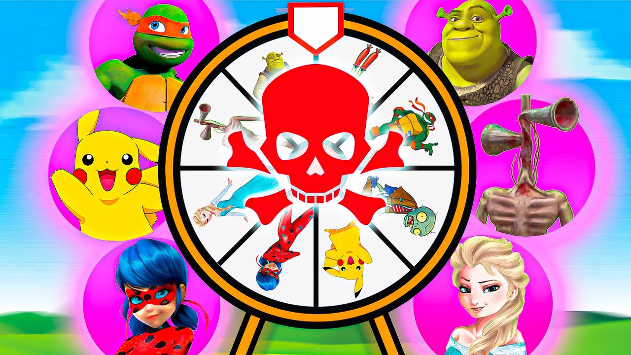 DEATH WHEEL - / Siren Head / Shrek / Pikachu / Ladybug / Elsa / Ninja ...