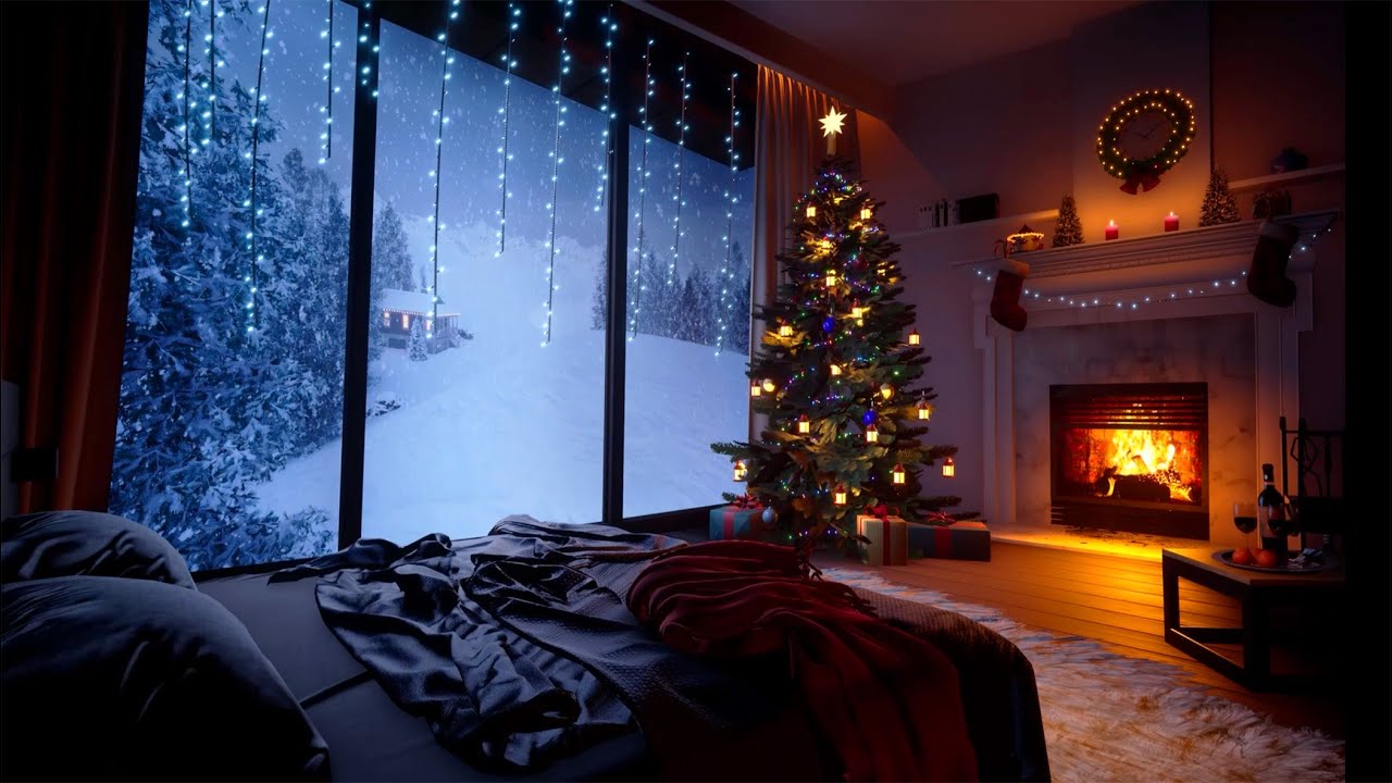 Comfy Christmas Snow Day Indoors ️ Relaxing Snow Ambiance - YouTube