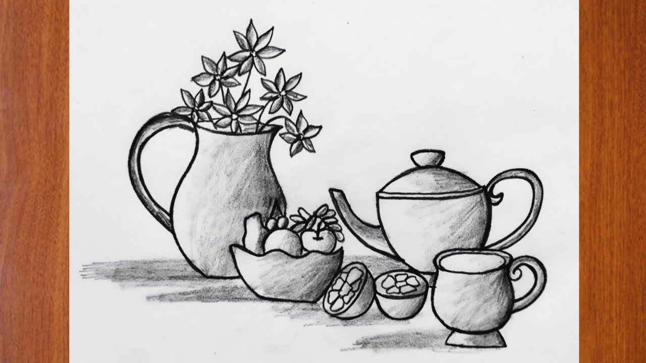 How to draw best still life drawing. Drawing still life - YouTube
