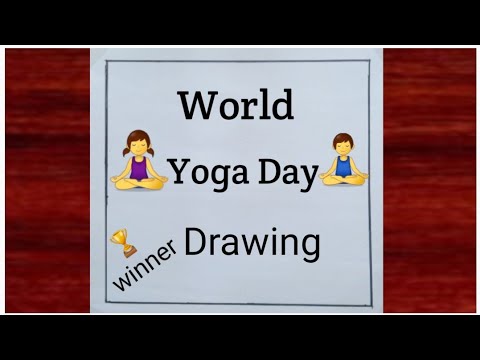 International Yoga Dey Drawing|| 🧎‍♀️Yoga Dey Drawing|| world yoga day ...
