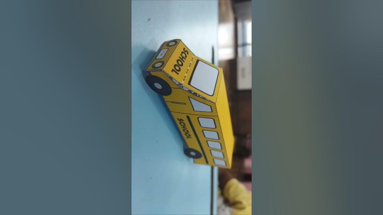 How to do 3d paper school bus - YouTube