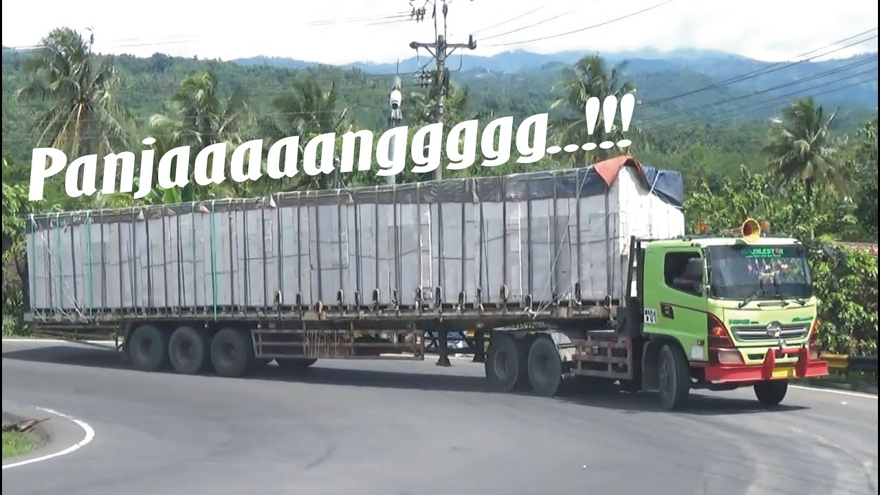 Truck Trailer Gandengan Super Panjang, Truk Tronton Muatan Berat Nanjak ...
