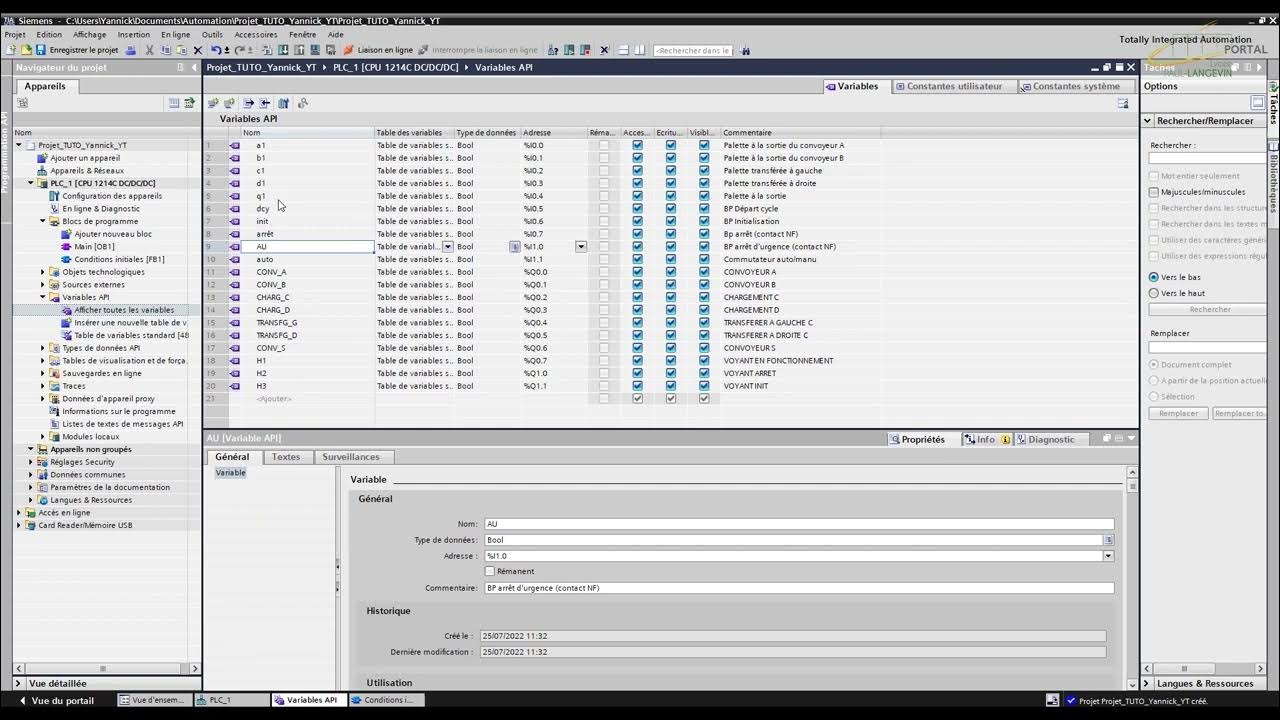 004 ‘Programmation’ en ladder des conditions initiales (Tutoriel TIA ...