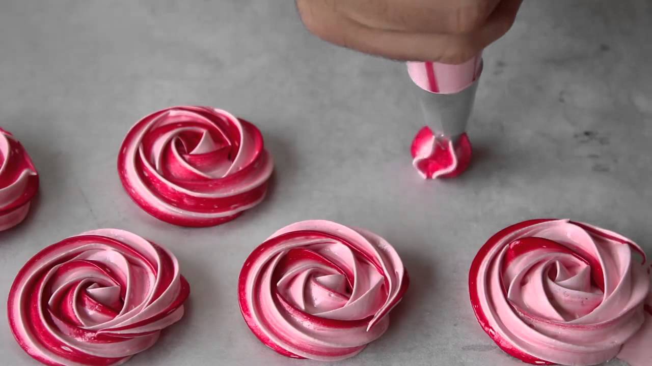 Rose Meringue Cookies - YouTube