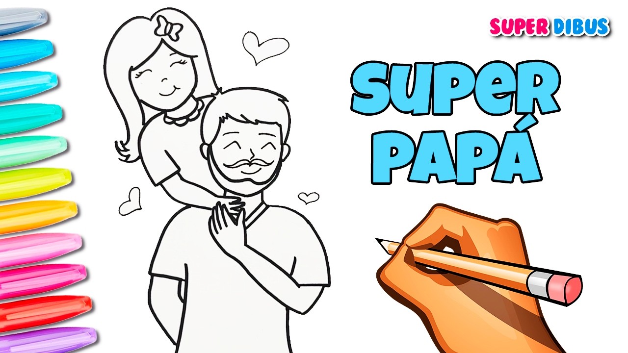 Como Dibujar a PAPÁ E HIJA (Dia del Padre) | FACIL Paso a Paso - YouTube