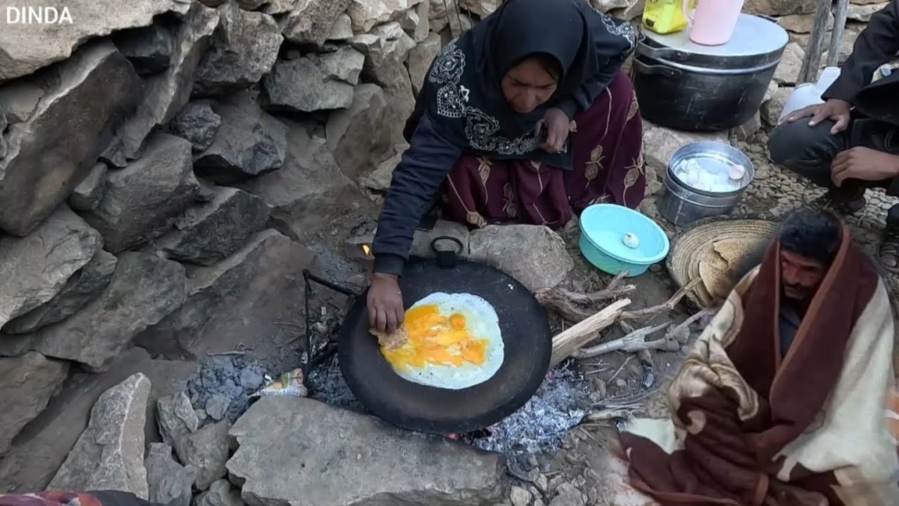 Nomadic life: delicious breakfast of nomadic people in cold weather ...