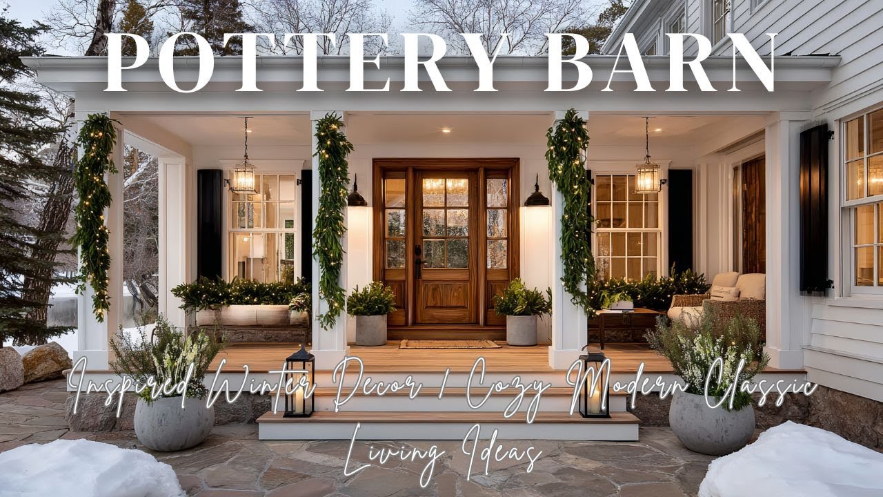 Pottery Barn Winter Home Tour Rustic Vintage Decor and Classic Holiday ...
