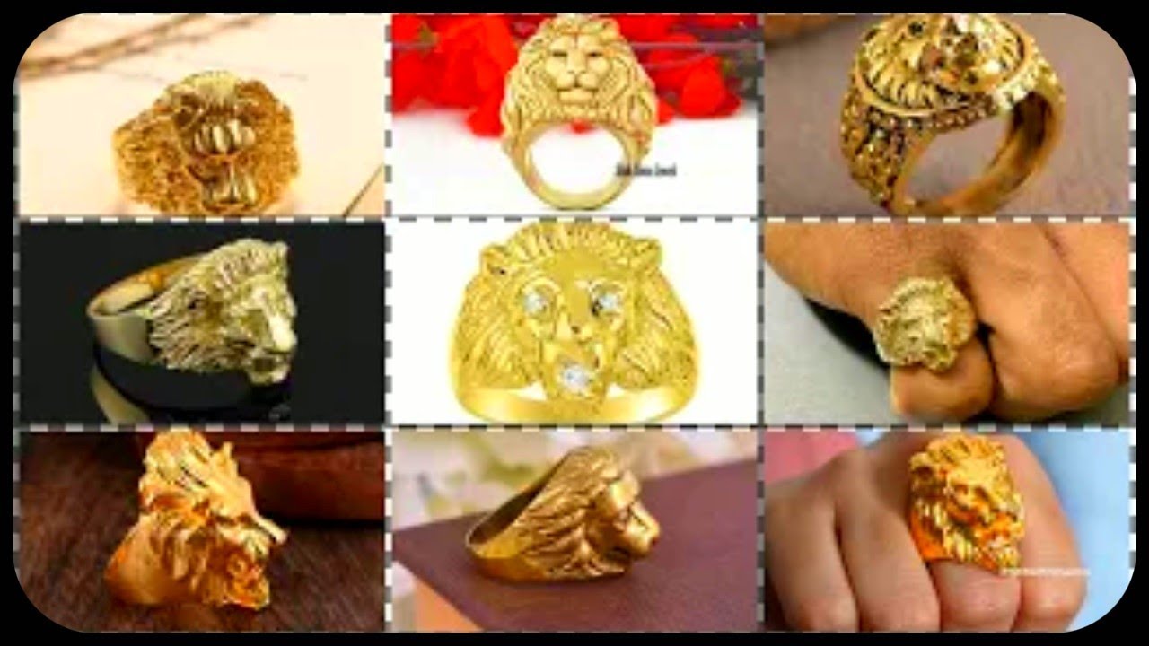 gold lion rings design for men||gold lion head rings for men||Male Lion ...