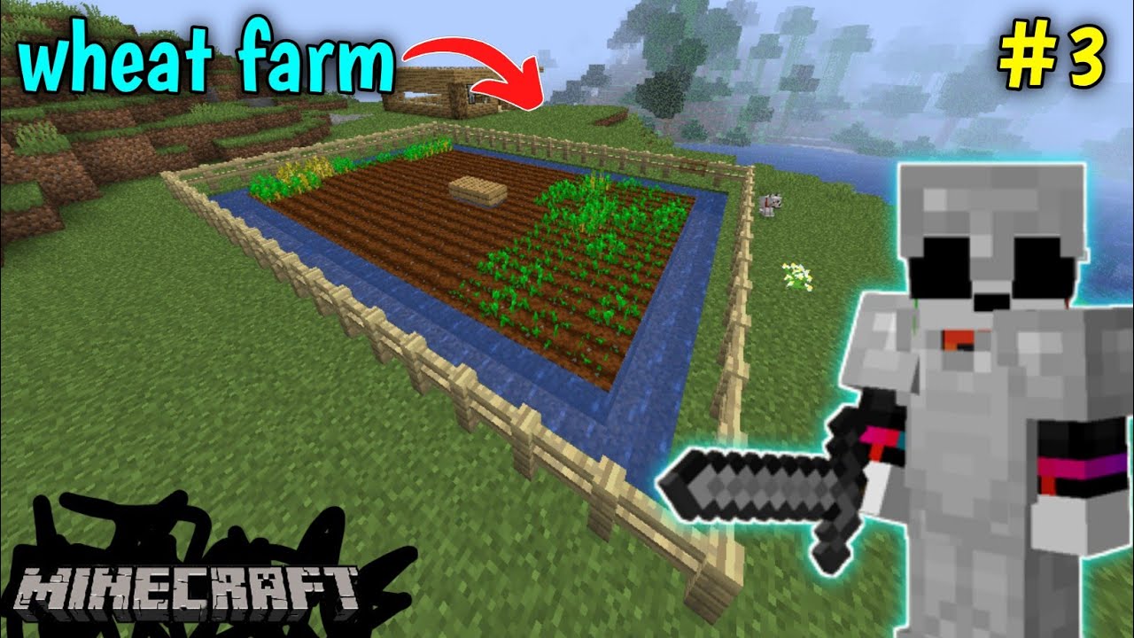I make wheat 🌾 farm in my survival world part 3 || Minecraft survival ...
