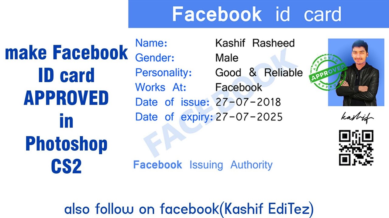 How to make approved facebook ID card in photoshop cs2 - YouTube