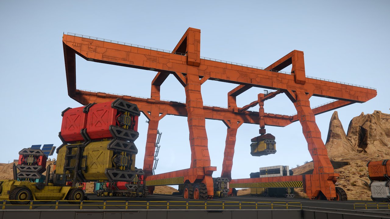Space Engineers | Container Gantry Crane System - YouTube