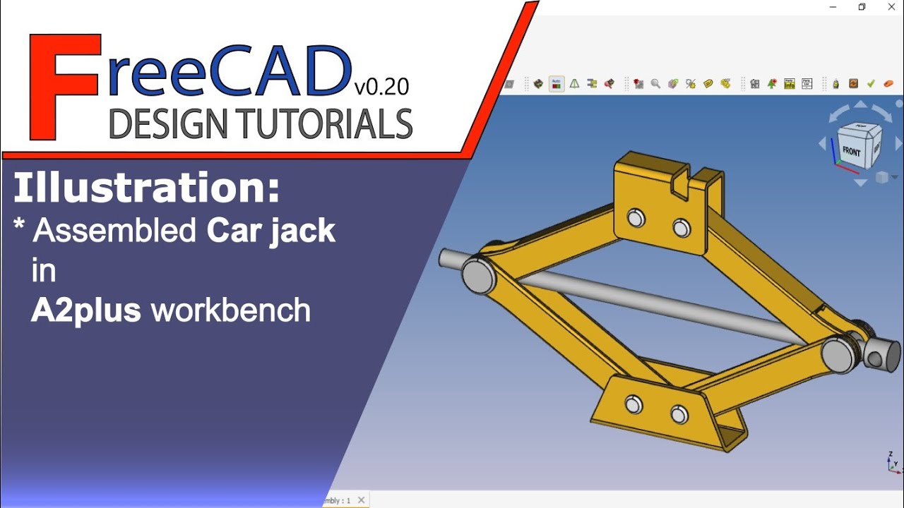 FreeCAD 0.20 Assembly: assembled car jack - YouTube