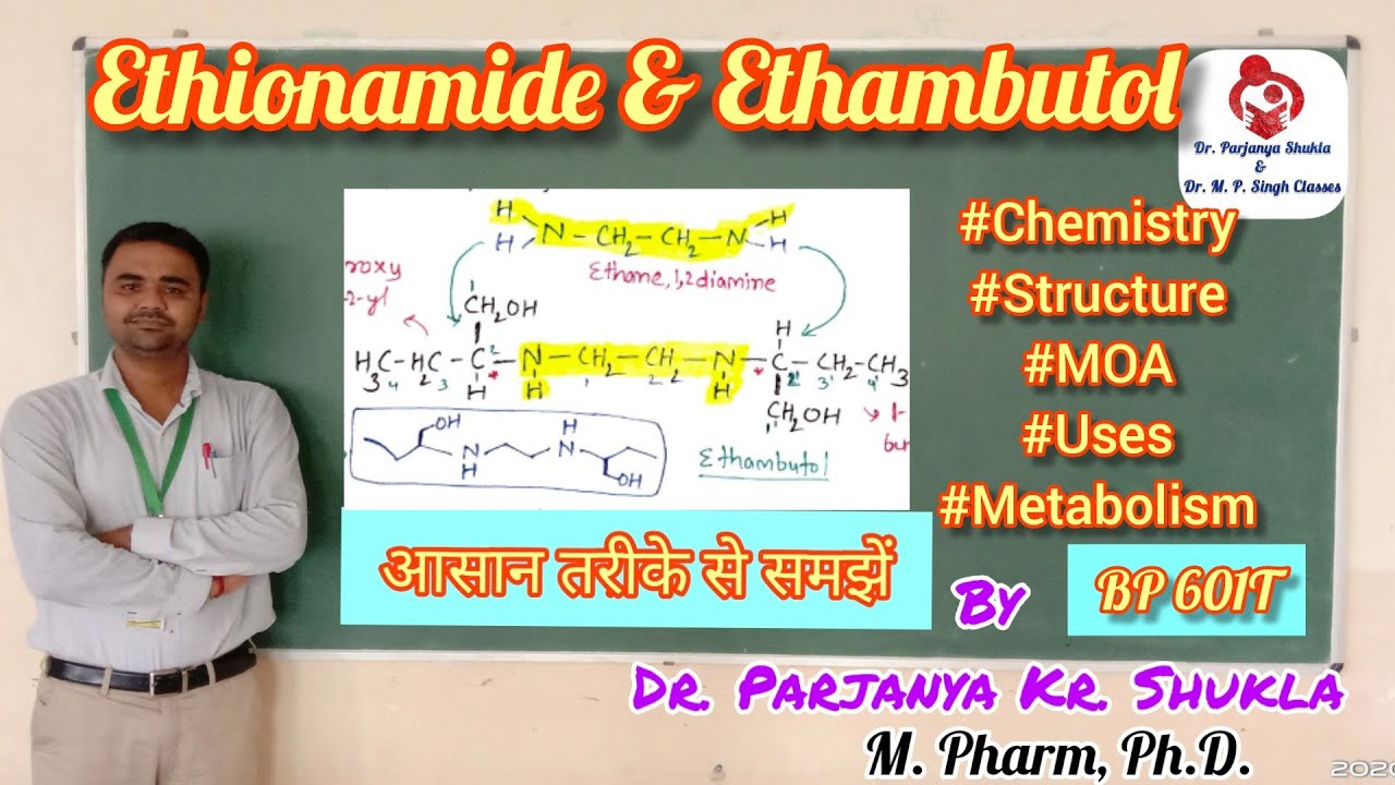 Ethionamide & Ethambutol | Intro, Structure, Metabolism, MOA, Uses ...