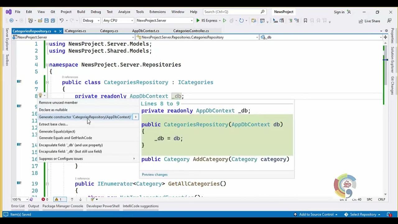 12 [Arabic] Create Category Repository ASP.net core with Blazor WebAssembly - YouTube