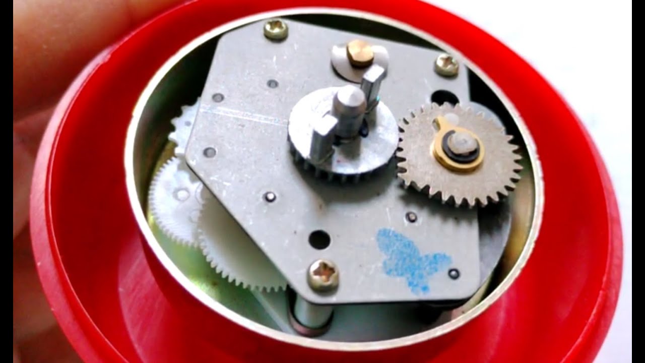 Surprise mechanical clock with plastic gears inside old kitchen timer ...